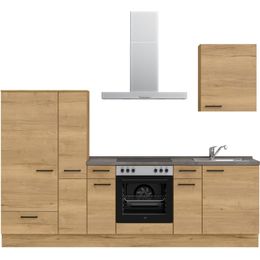 K&uuml;chenzeile Nobilia "Structura I", NEU: individuell anpassbar mit gratis Profi-Beratung", braun (k&uuml;che: braun, korpus: eiche sierra nachbildung, arbeitsplatte: beton schiefergrau nachbildung), B:270,3cm H:216,6cm T:60cm, Komplettk&uuml;chen-Sets, K&uuml;chenzeile, vormontiert, Breite 270 cm, Ausrichtung w&auml;hlbar, wahlw. mit E-Ger&auml;ten