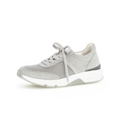 Keilsneaker ROLLINGSOFT, Damen, Gr. 36, grau (hellgrau), Textil, Veloursleder, Schuhe Sneaker, in sportivem Design, Freizeitschuh, Halbschuh, Schn&uuml;rschuh, Topseller