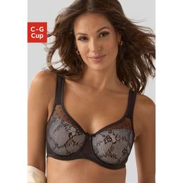 Minimizer-BH Nuance, Damen, Gr. 100, Cup D, rosa (schwarz, hellrosa), Microtouch, Obermaterial: 79% Polyamid, 15% Polyester, 6% Elasthan, eng, BHs Minimizer-BH, mit B&uuml;gel, gemoldet mit floraler Spitze &ndash; ideal f&uuml;r gro&szlig;e Gr&ouml;&szlig;en