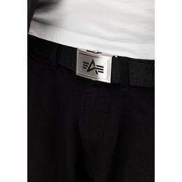 Lederg&uuml;rtel Alpha Industries "Heavy Duty Logo Belt", Herren, Gr. onesize, schwarz, Obermaterial: 100% Nylon, G&uuml;rtel Lederg&uuml;rtel