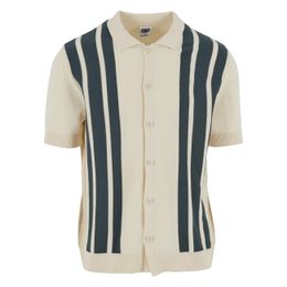 Langarmhemd Urban Classics "Urban Classics Knit Retro Shirt", Herren, Gr. XXL, US-Gr&ouml;&szlig;en, sandwei&szlig;, bottlegr&uuml;n, 100% Baumwolle, normal, Hemden