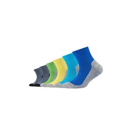 Sportsocken Camano "pro tex 6er Pack", M&auml;dchen, Gr. 27-30, blau (turquoise), 58% Baumwolle, 24% Polyester, 16% Polyamid, 2% Elasthan, Socken Sportsocken