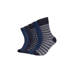 Socken s.Oliver "5er Pack", Damen, Gr. 35-38, blau, 57% Baumwolle, 39% Polyester, 3% Polyamid, 1% Elasthan, kariert, Socken Socken