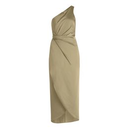 Abendkleid Vera Mont "Damen mit Raffung", Damen, Gr. 36, Normalgr&ouml;&szlig;en, herb gr&uuml;n, Satin, Obermaterial: 100% Polyester; Futter: 95% Polyester, 5% Elasthan, figurbetont lang, asymmetrischer Ausschnitt, Kleider Abendkleid, Material