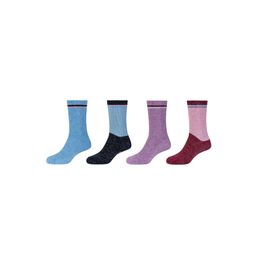 Socken s.Oliver "4er Pack", Damen, Gr. 35-38, lila (lavender), 80% Polyester, 18% metallisierte Fasern, 2% Elasthan, gl&auml;nzend, Socken Socken