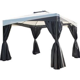 Pavillon Sojag "Malta 1010 Schwarz", schwarz, B/H/T: 305cm x 271cm x 305cm, Pavillons, Massive Konstruktion aus Aluminium