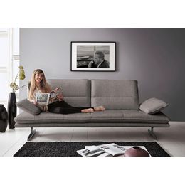 2,5-Sitzer W.Schillig "broadway Designsofa mit hohem Sitzkomfort", grau (grau s22), B:236cm H:94cm T:96cm, Flachgewebe S22 (100% Polyester), Sofas, Sitztiefenverstellung, Kopfteil- & Seitenteilverstellung, Breite 236cm
