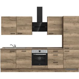 K&uuml;chenzeile Nobilia "Structura II", NEU: individuell anpassbar mit gratis Profi-Beratung", braun (k&uuml;che: braun, korpus: eiche havanna nachbildung, arbeitsplatte: eiche havanna nachbildung), B:300,3cm H:216,6cm T:60cm, Komplettk&uuml;chen-Sets, K&uuml;chenzeile, vormontiert, Breite 300 cm, Ausrichtung w&auml;hlbar, wahlw. mit E-Ger&auml;ten, Topseller