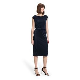 BETTY & CO Midirock BETTY & CO "Damen mit Plissee", Damen, Gr. 40, blau (dunkelblau), Obermaterial: 100% Polyester; Futter: 100% Polyester, figurumspielend knielang, R&ouml;cke, Plissee