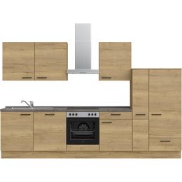 K&uuml;chenzeile Nobilia "Structura I", NEU: individuell anpassbar mit gratis Profi-Beratung", braun (k&uuml;che: braun, korpus: eiche sierra nachbildung, arbeitsplatte: beton schiefergrau nachbildung), B:330,3cm H:216,6cm T:60cm, Komplettk&uuml;chen-Sets, K&uuml;chenzeile, vormontiert, Breite 330 cm, Ausrichtung w&auml;hlbar, wahlw. mit E-Ger&auml;ten