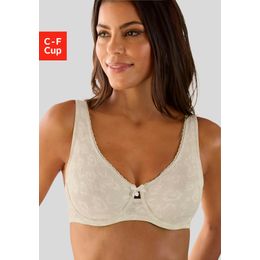 Minimizer-BH Nuance, Damen, Gr. 100, Cup C, beige (creme), Microtouch, Obermaterial: 50% Polyamid, 35% Polyester, 15% Elasthan, BHs Minimizer-BH, mit feiner, floraler Spitze und Cut-Out &ndash; auch ideal f&uuml;r gro&szlig;e Gr&ouml;&szlig;en