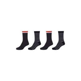 Socken s.Oliver "4er Pack", Damen, Gr. 35-38, schwarz, 48% Polyester, 43% Baumwolle, 7% metallisierte Fasern, 2% Elasthan, gl&auml;nzend, Socken Socken