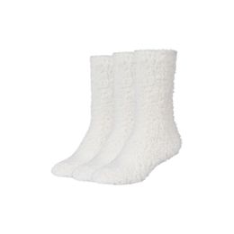 Socken Camano "cosy fuzzy 3er Pack", Damen, Gr. 39-42, egret, 69% Polyester, 29% Polyester, 2% Elasthan, uni, Socken Socken, 3er Pack W&auml;rmende, kuschelige Qualit&auml;t f&uuml;r kalte Tage, Extra weich
