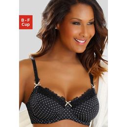 B&uuml;gel-BH Nuance, Damen, Gr. 100, Cup E, beige (schwarz, puder), Microtouch, Obermaterial: 80% Polyamid, 10% Elasthan, 10% Viskose, BHs B&uuml;gel-BH, mit wundersch&ouml;ner Stickerei &ndash; auch ideal f&uuml;r gro&szlig;e Gr&ouml;&szlig;en