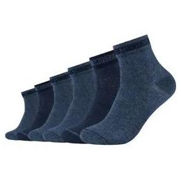 Kurzsocken Mustang "6er Pack", Herren, Gr. 43-46, blau (jeans mix), 55% Baumwolle, 41% Polyester, 2% Polyamid, 2% Elasthan, uni, Socken