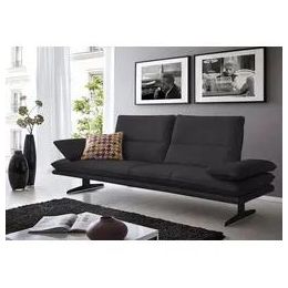 2,5-Sitzer W.Schillig "broadway, Designsofa mit tollem Sitzkomfort", grau (anthrazit s37), B:236cm H:94cm T:96cm, Stoff S37 (100% Polyester): Luxus-Microfaser in Lederoptik, Sofas, Sitztiefenverstellung, Kopfteil- & Seitenteilverstellung, Breite 216cm