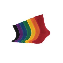 Socken Camano "7er Pack", Herren, Gr. 35-38, bunt (rainbow), 80% Baumwolle, 17% Polyamid, 3% Elasthan, uni, Socken Socken