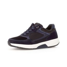 Sneaker Gabor "Sneaker low Materialmix Leder/Lederimitat", Damen, Gr. 35,5, blau, Schuhe Sneaker