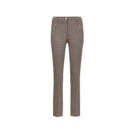2-in-1-Hose GOLDNER "Kurzgr&ouml;&szlig;e Hose in weicher, stretchbequemer Qualit&auml;t", Damen, Gr. 23, K-Gr, braun (mocca, gemustert), Obermaterial: 70% Polyester PES. 18% Viskose CV. 10% Baumwolle CO. 2% Elasthan EL., normal, Hosen, Ohne