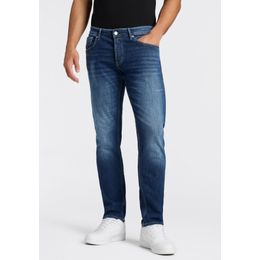 Straight-Jeans Replay "WILLBI", Herren, Gr. 31, L&auml;nge 32, dunkelblau 632, Denim/Jeans, Obermaterial: 98% Baumwolle, 2% Elasthan, Basic, regular fit normal, Jeans Straight-Jeans, im Regular Fit