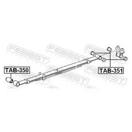 FEBEST Lagerbuchse, Blattfeder tab350 vor der Achse f&uuml;r TOYOTA