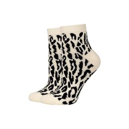 JOOP! Kurzsocken JOOP "2er Pack", Damen, Gr. 39-42, transparent gelb, 63% Baumwolle, 35% Polyamid, 2% Elasthan, Animal-Print, Socken, 2er Pack Markantes Animal-Jacquard im Leo-Look, aus weicher Baumwolle