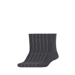 Socken s.Oliver "6er Pack", Damen, Gr. 35-38, schwarz (anthrazit melange), 78% Baumwolle, 20% Polyamid, 2% Elasthan, Socken Socken