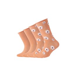 Socken s.Oliver "4er Pack", M&auml;dchen, Gr. 27-30, orange (peach nectar), 70% Viskose, 28% Polyamid, 2% Elasthan, Socken Socken