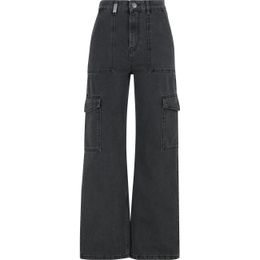 Bequeme Jeans 2Y STUDIOS "2Y Studios 2Y Lona Cargo Jeans", Damen, Gr. 27, Normalgr&ouml;&szlig;en, washed grau, 100% Baumwolle, unifarben, normal, Jeans