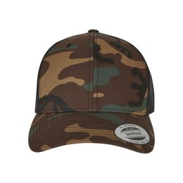 Trucker Cap Flexfit "Flexfit Retro Trucker Camo", Herren, Gr. onesize, camo, schwarz, 65% Polyester, 35% Baumwolle, Caps