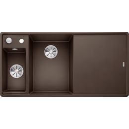 Granitsp&uuml;le Blanco "AXIA III 6 S-F", cafe, B:50cm H:19cm T:99cm, Verbundwerkstoff, K&uuml;chensp&uuml;len, inklusive Esche-Compound-Br&uuml;ckenschneidebrett und Multifunktionsschale