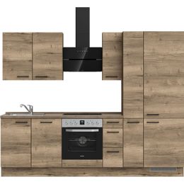 K&uuml;chenzeile Nobilia "Structura II", NEU: individuell anpassbar mit gratis Profi-Beratung", braun (k&uuml;che: braun, korpus: eiche havanna nachbildung, arbeitsplatte: eiche havanna nachbildung), B:270,3cm H:216,6cm T:60cm, Komplettk&uuml;chen-Sets, K&uuml;chenzeile, vormontiert, Breite 270 cm, Ausrichtung w&auml;hlbar, wahlw. mit E-Ger&auml;ten