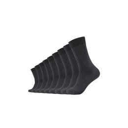 Socken Camano "9er Pack", Damen, Gr. 35-38, schwarz (anthrazit melange), 70% Baumwolle, 20% Polyamid, 7% Polyester, 3% Elasthan, uni, Socken Socken