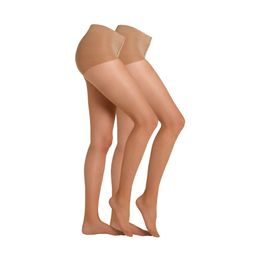 Feinstrumpfhose Camano "2er Pack", Damen, Gr. 40/42, beige (make up), 81% Polyamid, 19% Elasthan, Strumpfhosen Feinstrumpfhose
