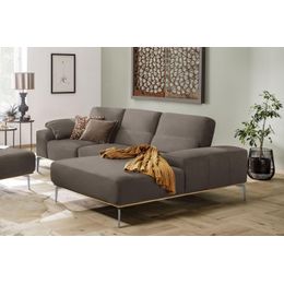 Ecksofa W.Schillig "run, Designsofa mit tollem Sitzkomfort, L-Form", braun (stone w82), B:279cm H:88cm T:178cm, Longlife Xtra-Leder Z73: Naturwalkleder der Luxusklasse aus den erlesensten Rohh&auml;uten. Hautst&auml;rke 1, 1 &ndash; 1, 3 mm;ROHLEDER Jacquard-Flachgewebe Q2 W60 (63% Polyester, 37% Polyacryl);ROHLEDER Chenille-Flachgewebe Q2 W77 (68% Polyacryl, 32% Polyester);Stoff S37 (100% Polyester), Sofas, Ecks