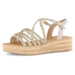 Plateausandaletten Gabor "Plateau Sandale", Damen, Gr. 42, gold, Schuhe