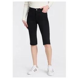 Shorts MAC, Damen, Gr. 46, N-Gr, schwarz ppt, Denim/Jeans, Obermaterial: 88% Baumwolle, 8% Elastomultiester, 4% Elasthan, unifarben, regular fit knielang, Hosen Shorts, im Five-Pocket Style