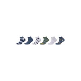 Sneakersocken s.Oliver "6er Pack", M&auml;dchen, Gr. 27-30, vintage indigo, 72% Baumwolle, 26% Polyamid, 2% Elasthan, gemustert, Socken Sneakersocken, 6er Pack Weiche Qualit&auml;t aus Bio-Baumwolle f&uuml;r hohen Tragekomfort