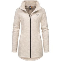 Strickjacke Ragwear "Miram Melange", Damen, Gr. L (40), grau (taupe), Grobstrick, Obermaterial: 56% Baumwolle, 44% Polyester. Innenfutter: 100% Polyester, figurumspielend Po-bedeckend, hoch geschlossener Ausschnitt, &Auml;rmel ohne &Auml;rmelschlitz normaler Saum mit Daumenl&ouml;chern, Strickjacken Strickjacke, Kuschelige &Uuml;bergangsjacke in Strick-Optik