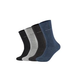 Socken Camano "in Geschenkbox 4er Pack", Damen, Gr. 35-38, jeans melange, 80% Baumwolle, 17% Polyamid, 3% Elasthan, meliert, Socken Socken, 4er Pack Weicher ca-soft Bund ohne Druckstellen, aus weicher Baumwolle