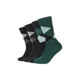 Socken Camano "4er Pack", Damen, Gr. 43-46, botanical garden, 80% Baumwolle, 17% Polyamid, 3% Elasthan, kariert, Socken Socken