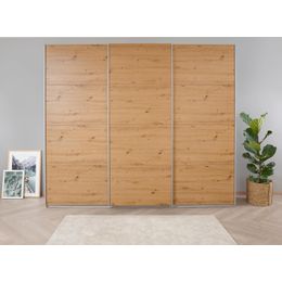 Schwebet&uuml;renschrank Rauch "Kleiderschrank Schrank Garderobe KOLUNA mit Dekor-Front", braun (eiche artisan), B:271cm H:210cm T:62cm, Holzwerkstoff, Schr&auml;nke, Schwebet&uuml;renschrank, Breiten 203/271/315/360 cm H&ouml;hen 210/229 cm MADE IN GERMANY