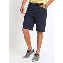 Bermudas bonprix, Herren, Gr. 48, N-Gr, dunkelblau, Web, Obermaterial: 98% Baumwolle, 2% Elasthan, klassisch, Hosen Bermudas, aus Baumwolle mit Elasthan, mit Stretchanteil, erh&ouml;hter Bund