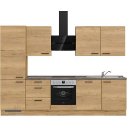 K&uuml;chenzeile Nobilia "Structura II", NEU: individuell anpassbar mit gratis Profi-Beratung", braun (k&uuml;che: braun, korpus: eiche sierra nachbildung, arbeitsplatte: beton schiefergrau nachbildung), B:300,3cm H:216,6cm T:60cm, Komplettk&uuml;chen-Sets, K&uuml;chenzeile, vormontiert, Breite 300 cm, Ausrichtung w&auml;hlbar, wahlw. mit E-Ger&auml;ten