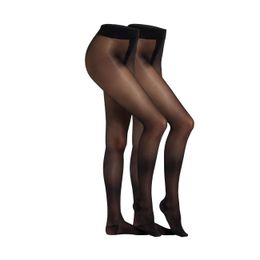 Feinstrumpfhose Camano "2er Pack", Damen, Gr. 40/42, schwarz, 83% Polyamid, 17% Elasthan, Strumpfhosen Feinstrumpfhose