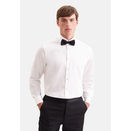 Smokinghemd Seidensticker, Herren, Gr. S (37), normale &Auml;rmell&auml;ngen, ecru, 100% Baumwolle, unifarben, tailored fit, Doppelmanschette, Hemden, Gala Uni