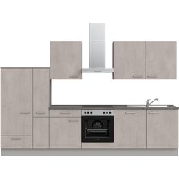 K&uuml;chenzeile Nobilia "Riva I", NEU: individuell anpassbar mit gratis Profi-Beratung", grau (k&uuml;che: grau, korpus: steingrau, arbeitsplatte: beton schiefergrau nachbildung), B:330,3cm H:216,6cm T:60cm, Komplettk&uuml;chen-Sets, K&uuml;chenzeile, vormontiert, Breite 330 cm, Ausrichtung w&auml;hlbar, wahlw. mit E-Ger&auml;ten