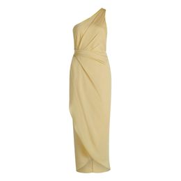 Abendkleid Vera Mont "Damen mit Raffung", Damen, Gr. 44, Normalgr&ouml;&szlig;en, sunlight, Satin, Obermaterial: 100% Polyester; Futter: 95% Polyester, 5% Elasthan, figurbetont lang, asymmetrischer Ausschnitt, Kleider Abendkleid, Material