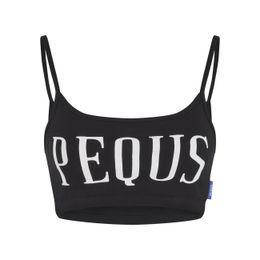 Sport-BH PEQUS "PEQUS PEQUS Logo Bra Top", Damen, Gr. M, Cup 0, schwarz, 95% Baumwolle, 5% Elasthan, BHs Sport-BH