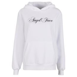 Kapuzenpullover MISS TEE "Miss Tee Angel Face Ladies Fluffy Hoody", Damen, Gr. M, wei&szlig;, 70% Baumwolle, 30% Polyester, mehrfarbig, loose fit, ohne Ausschnitt, Pullover Kapuzenpullover